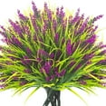 20 Bundles Artificial Plants Outdoor Fake Monkey Grass with Flowers ...