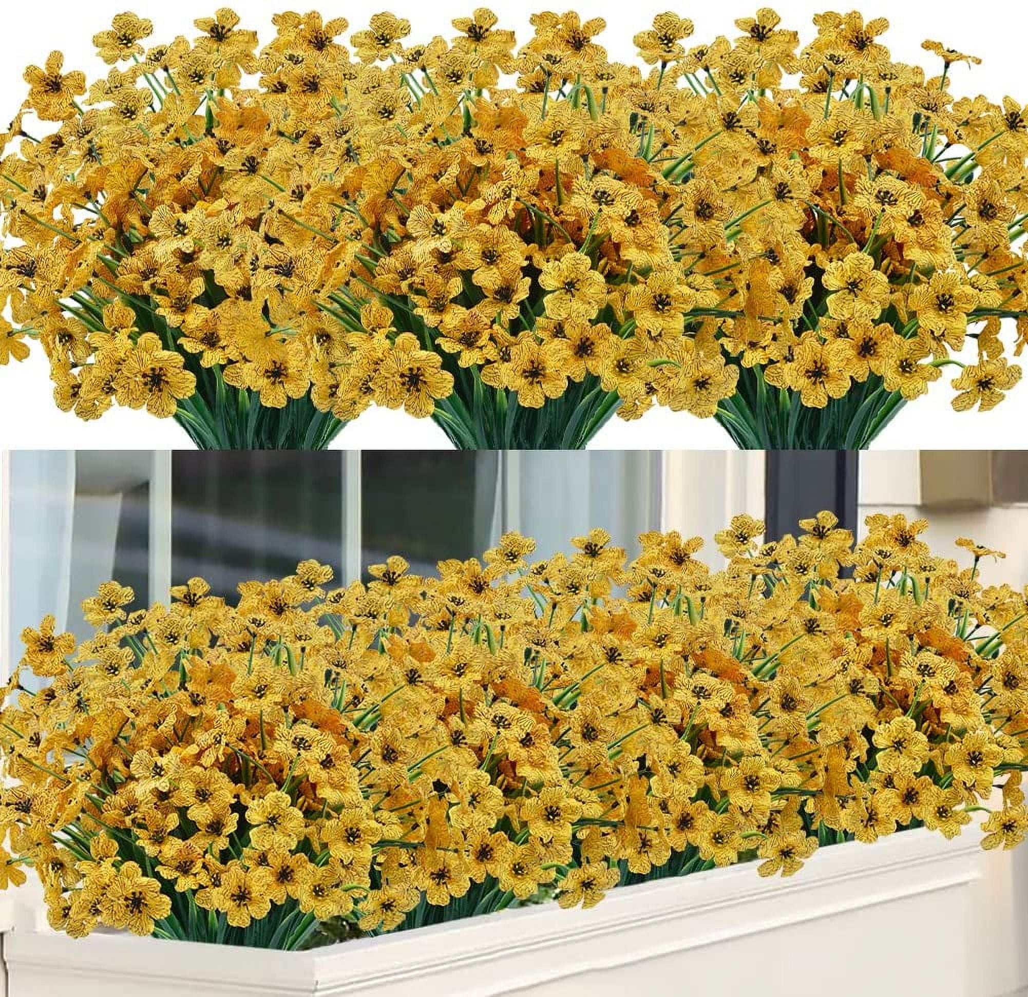 20 Bundles Outdoor Artificial Flowers UV Resistant No Fade Fake Violet ...