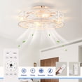 20" Caged Ceiling Fan With Lights and Remote,Adjustable 6 Fan Speeds ...