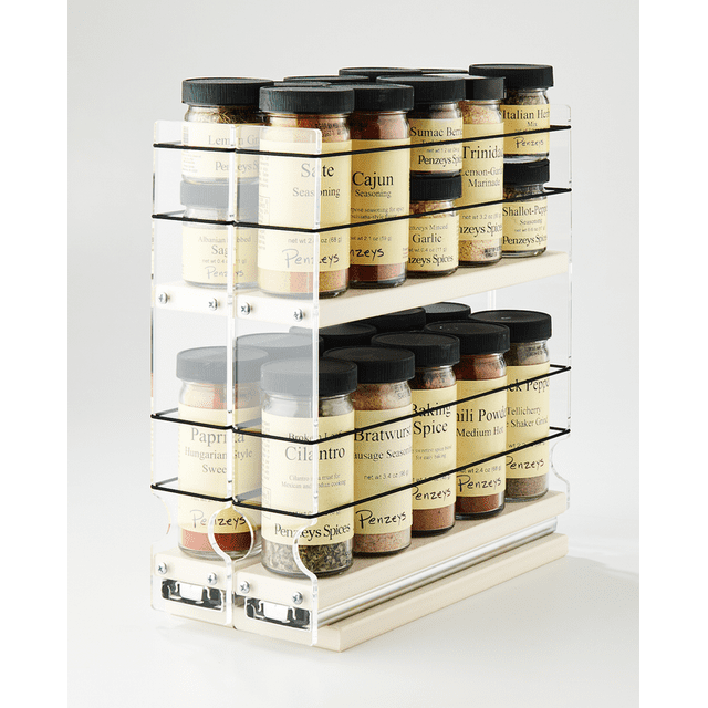 20 Capacity 2 Drawer 2 Tier Spice Rack with Flex-Sides Best Fit in 12 ...