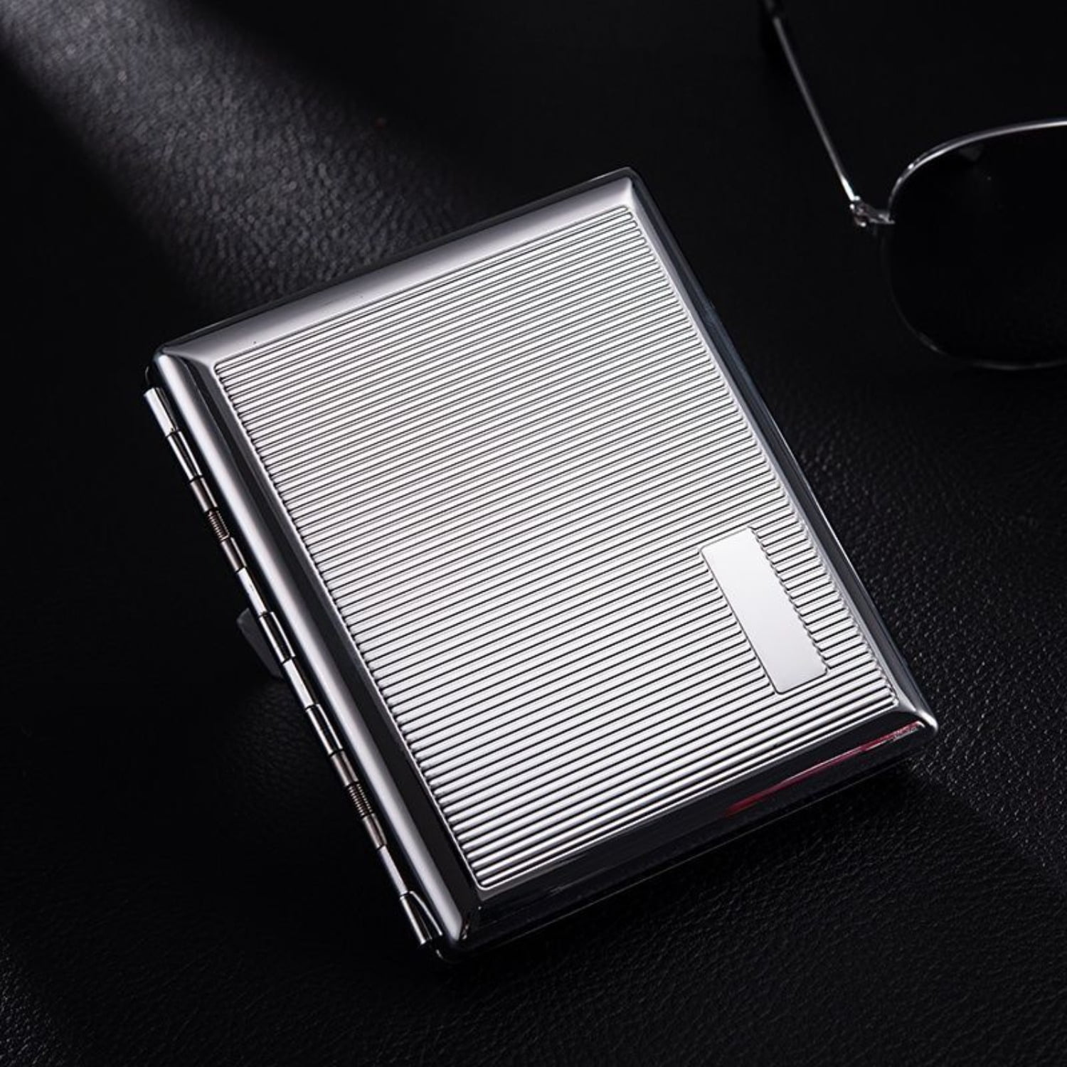 20 Capacity Stainless Steel Cigarette Case Creative Metal Pattern Slim ...