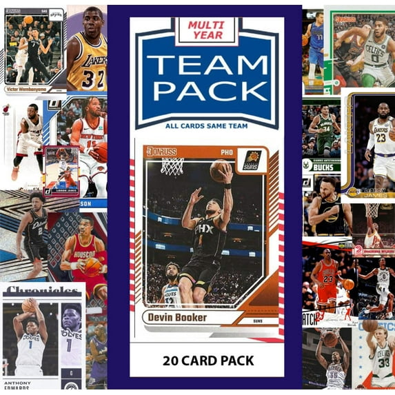 20 Card Multiyear Team Pack Phoenix Suns 2025 2026 2024 Topps Panini Devin Booker - Walmart.com