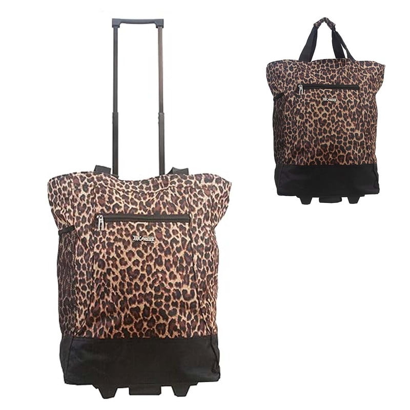 20" Carry-on Rolling Luggage Bag,Print Shopping Bag Tote with Wheels ...