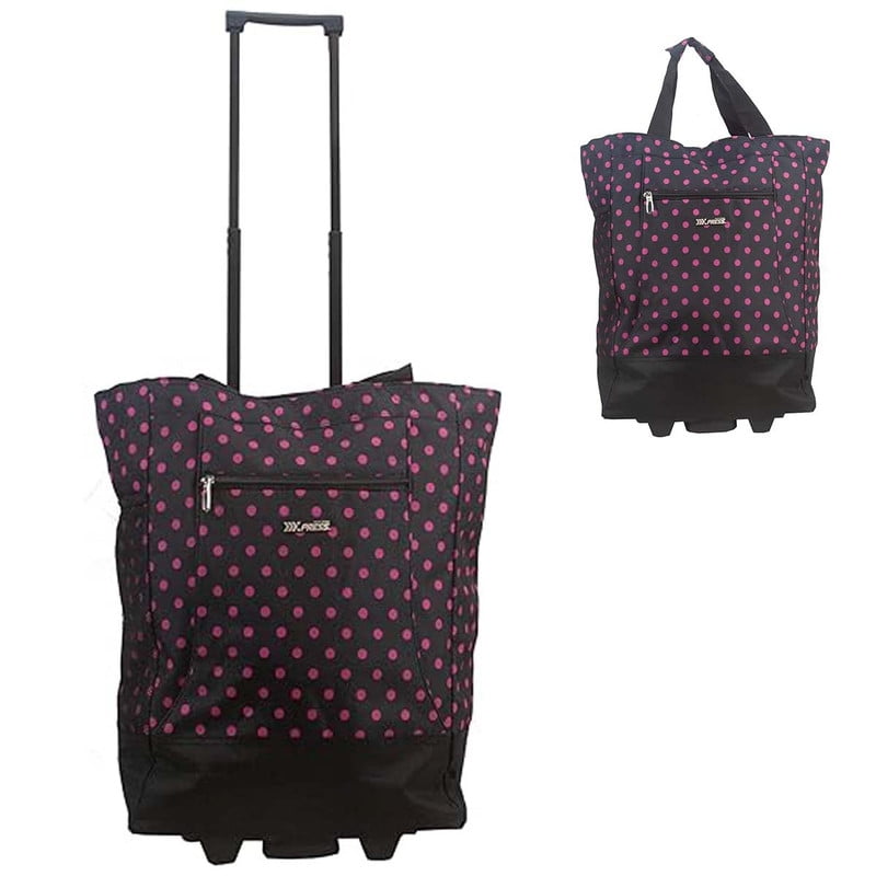 20" Carry-on Rolling Luggage Bag,Print Shopping Bag Tote with Wheels ...