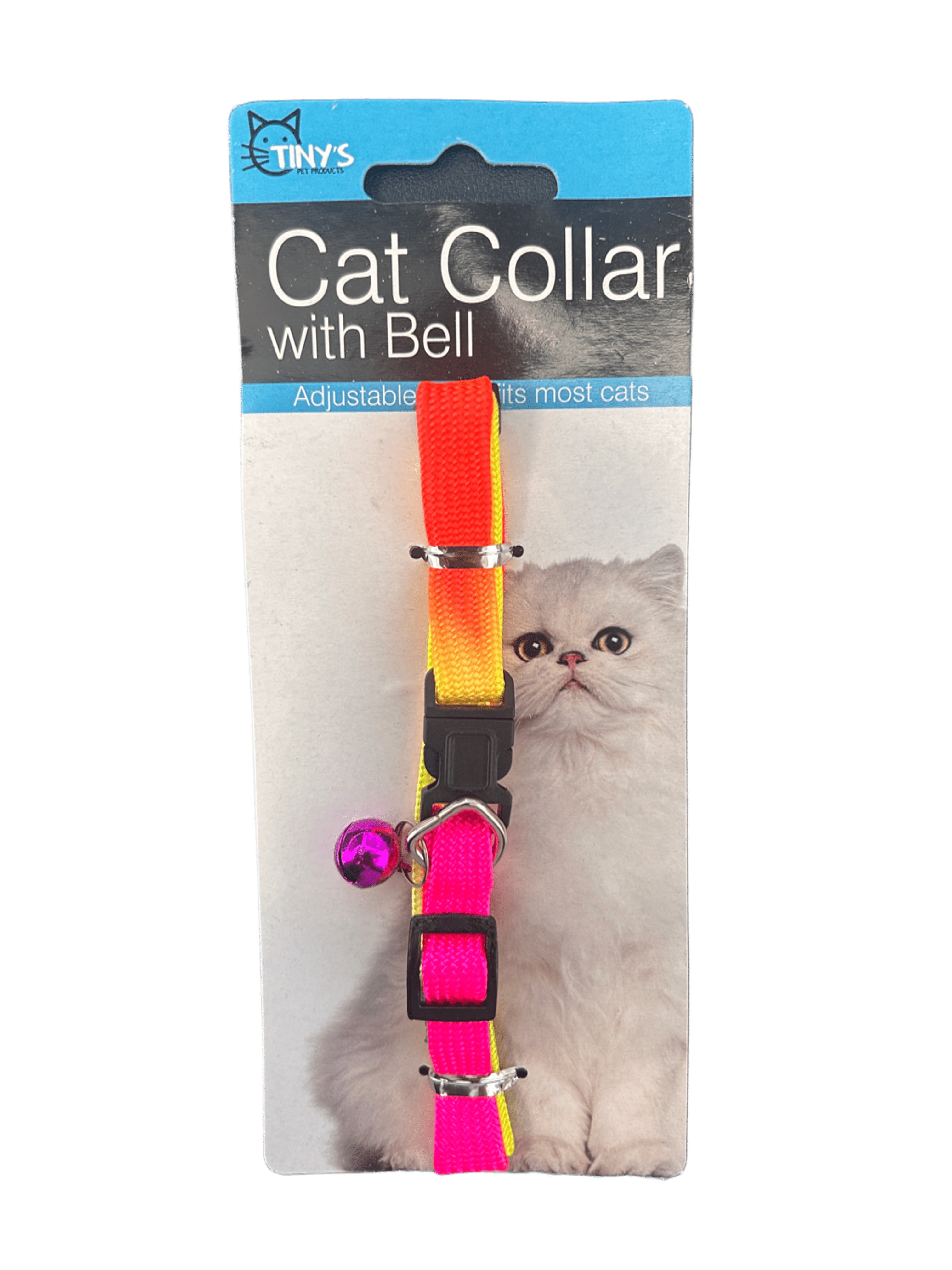 20 in Cat Collar with Bell, Featuring Vibrant Nylon Gradient Colors ...