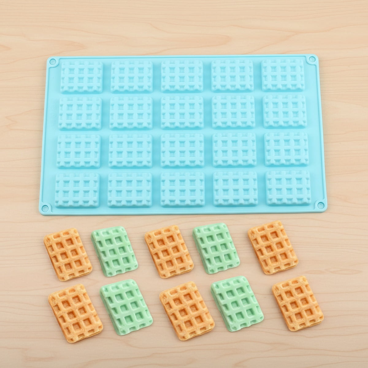 20 Cavity Waffle Shape Silicone Candy Molds For Candy Chocolate Baking ...