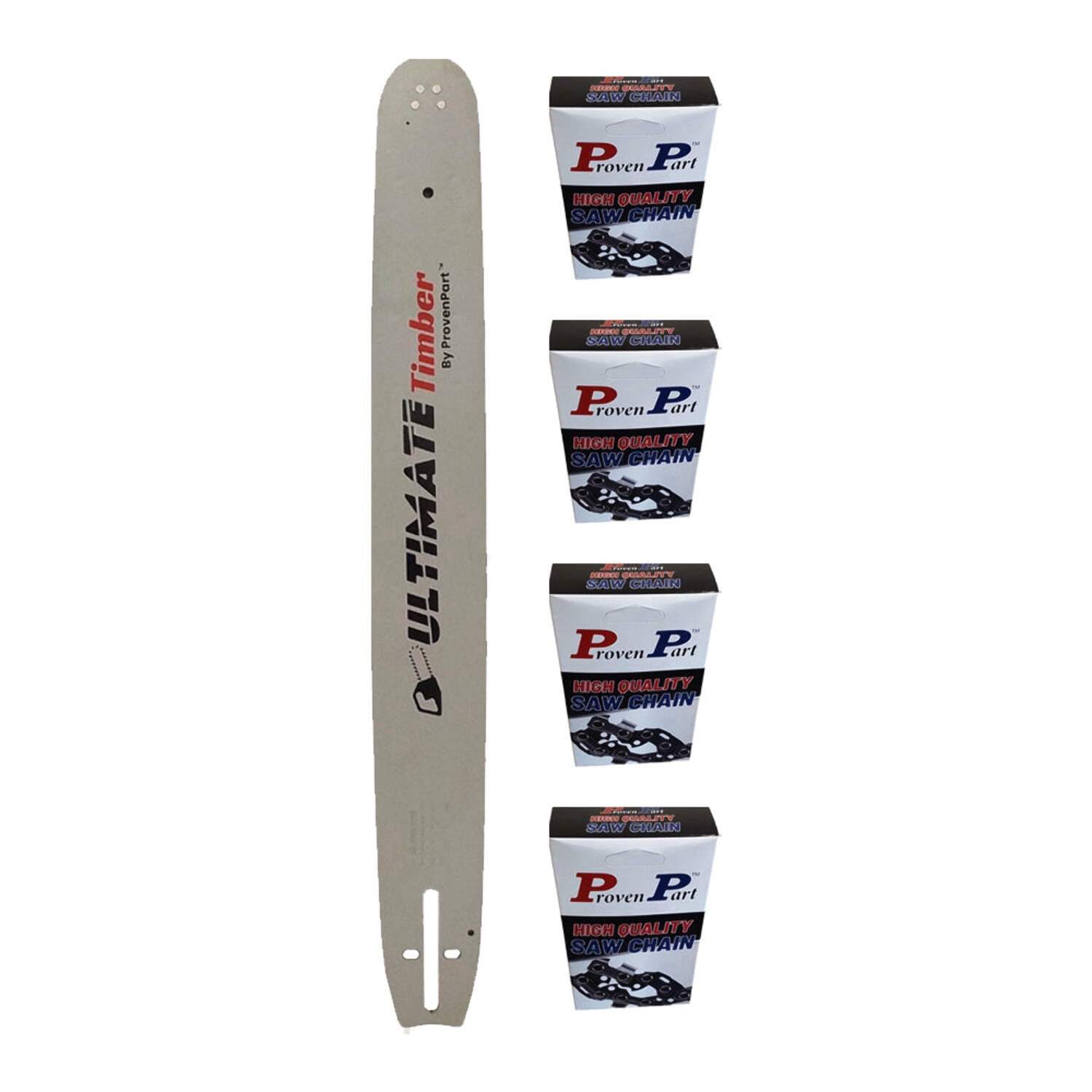 20" Chainsaw Guide Bar And 4 Pack Full Skip Chisel Chain Combo 3/8 ...