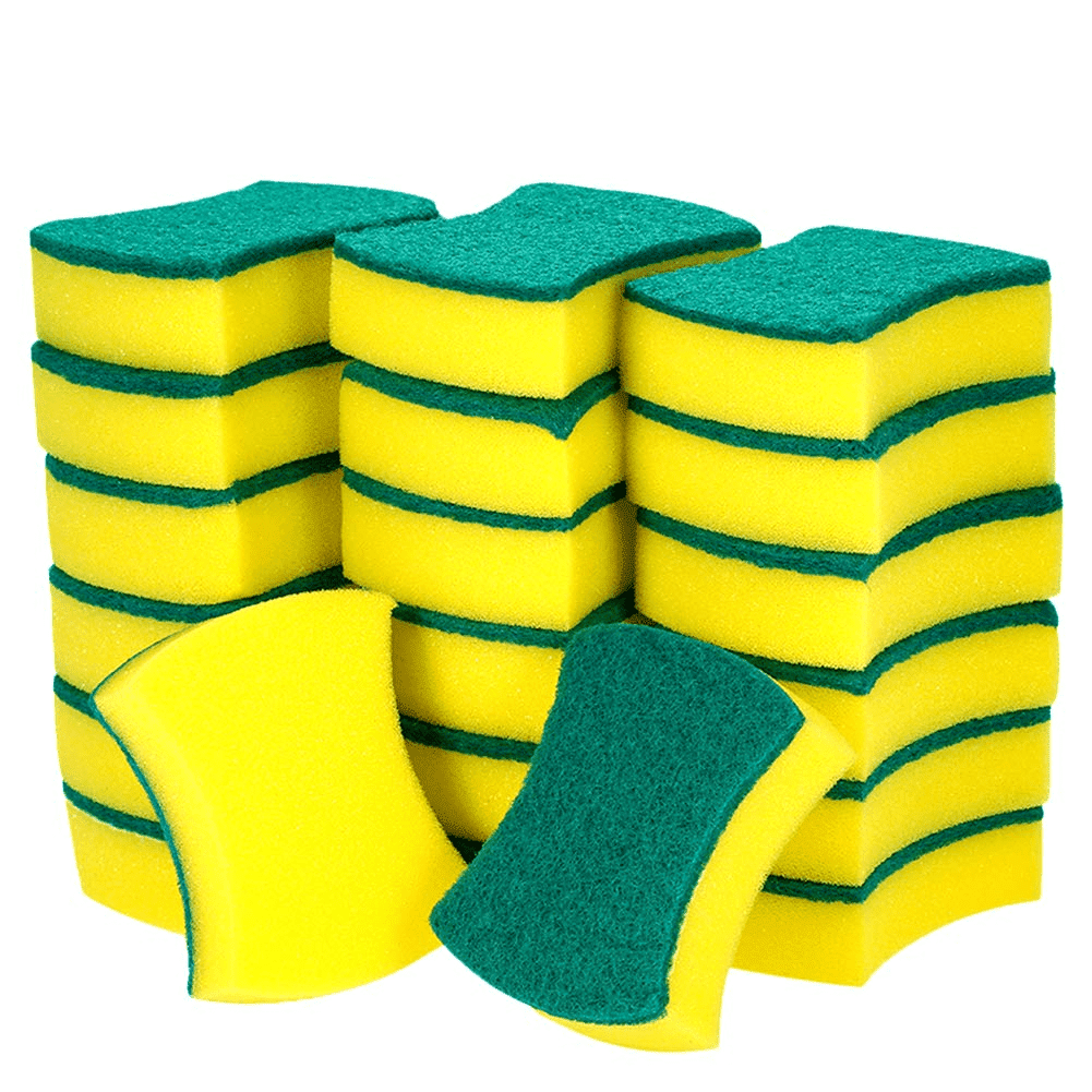 Hardlegix 20 Cleaning Scrub Sponges, Green Yellow, Non-Scratch ...