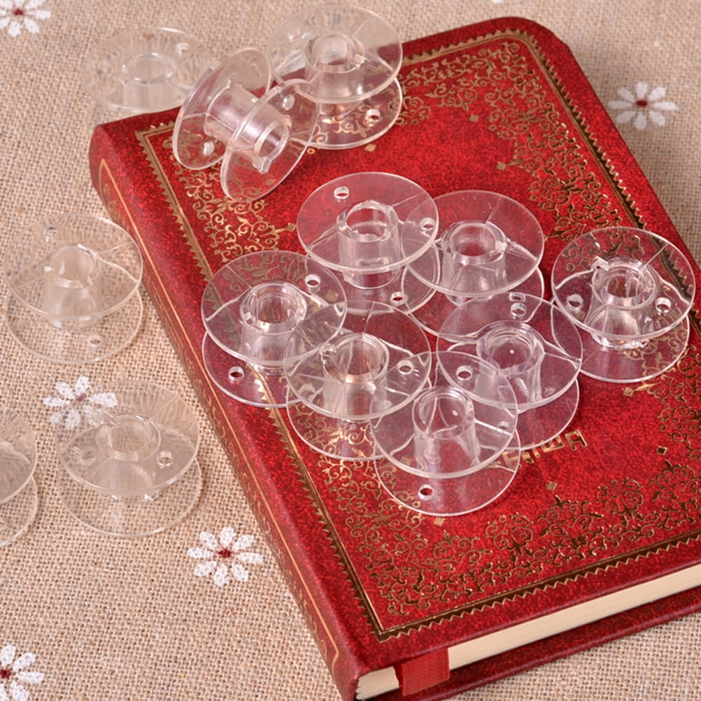 20 Clear Bobbin Sewing Machine Plastic Spools For Thread Brother Singer ...