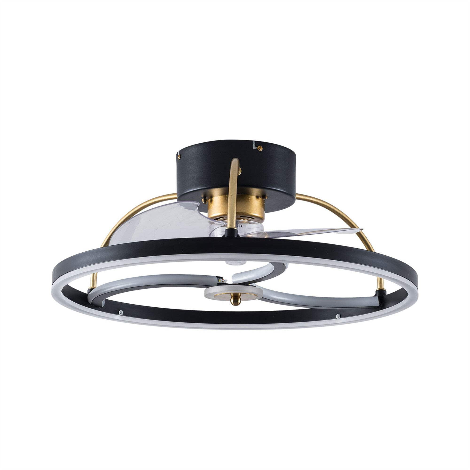 20" Clear Flush Mount Three Blade Dimmable Remote Control Integrated ...