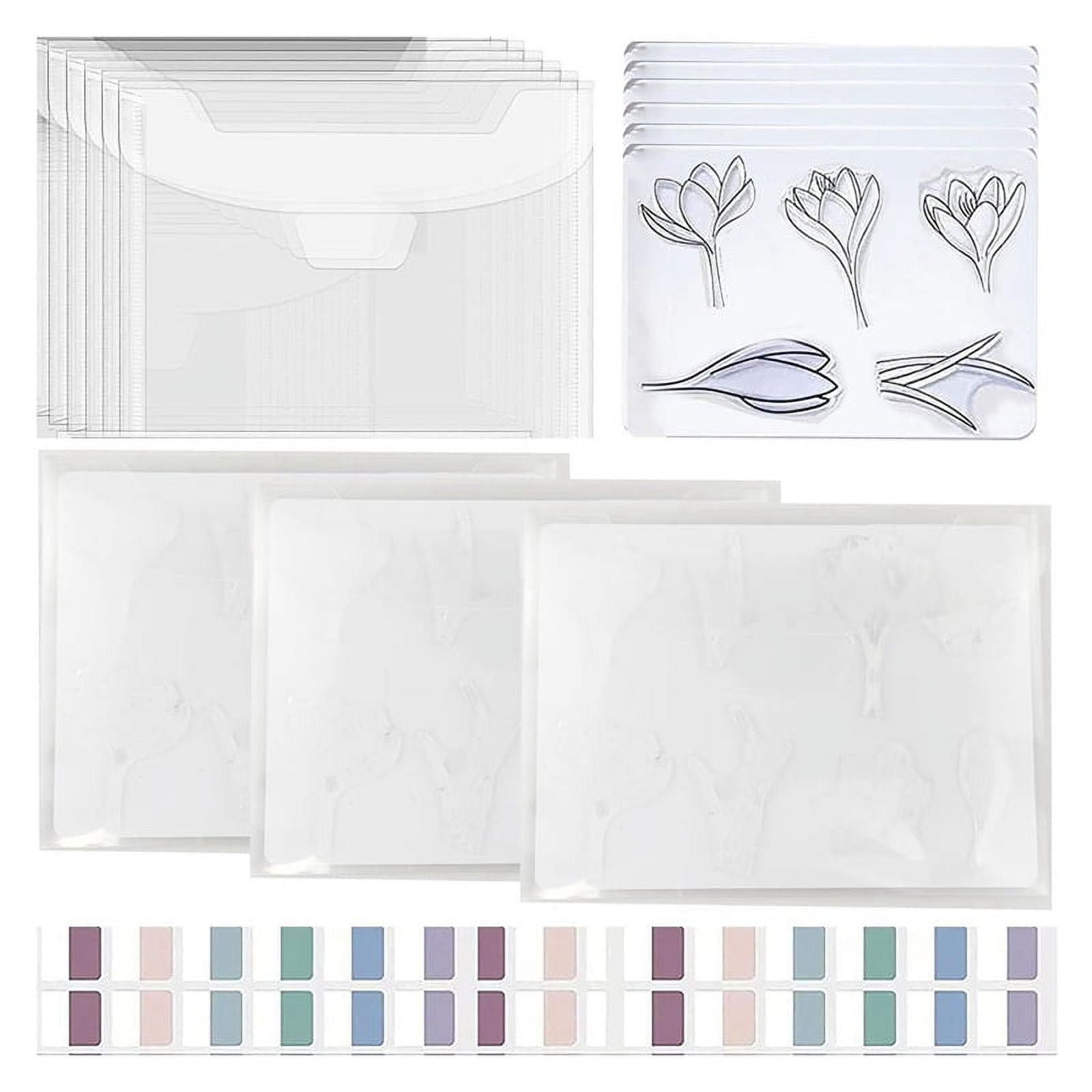 20 Clear Stamp Storage Panels, Resealable Die Cut Storage Bags ...