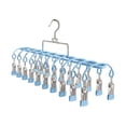 20 Clip Stainless Steel Hanging Clothes Drying Rack Non Carry Handle ...