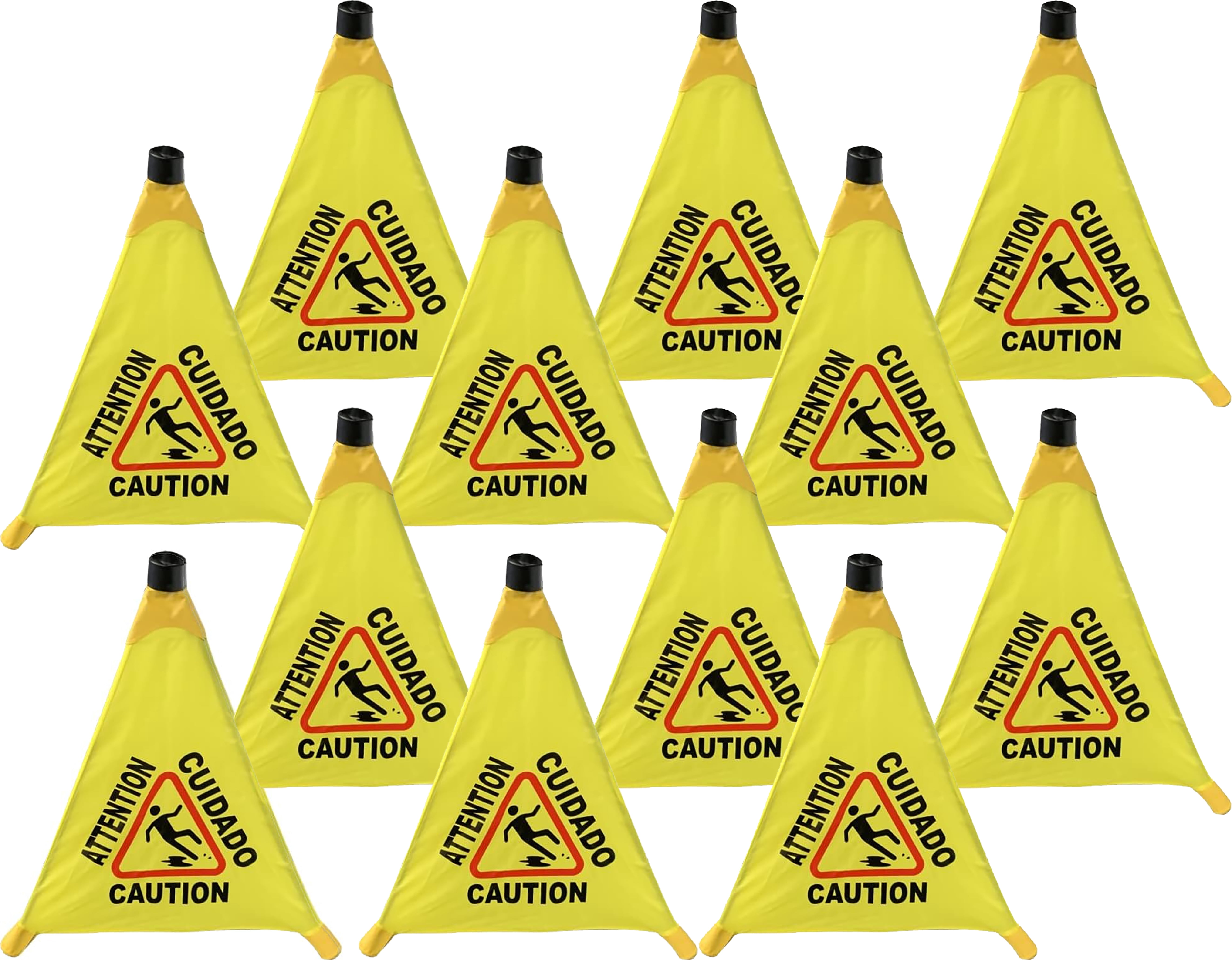 "Collapsible 20"" Wet Floor Sign with Multi-Lingual Warning - Pack of ...