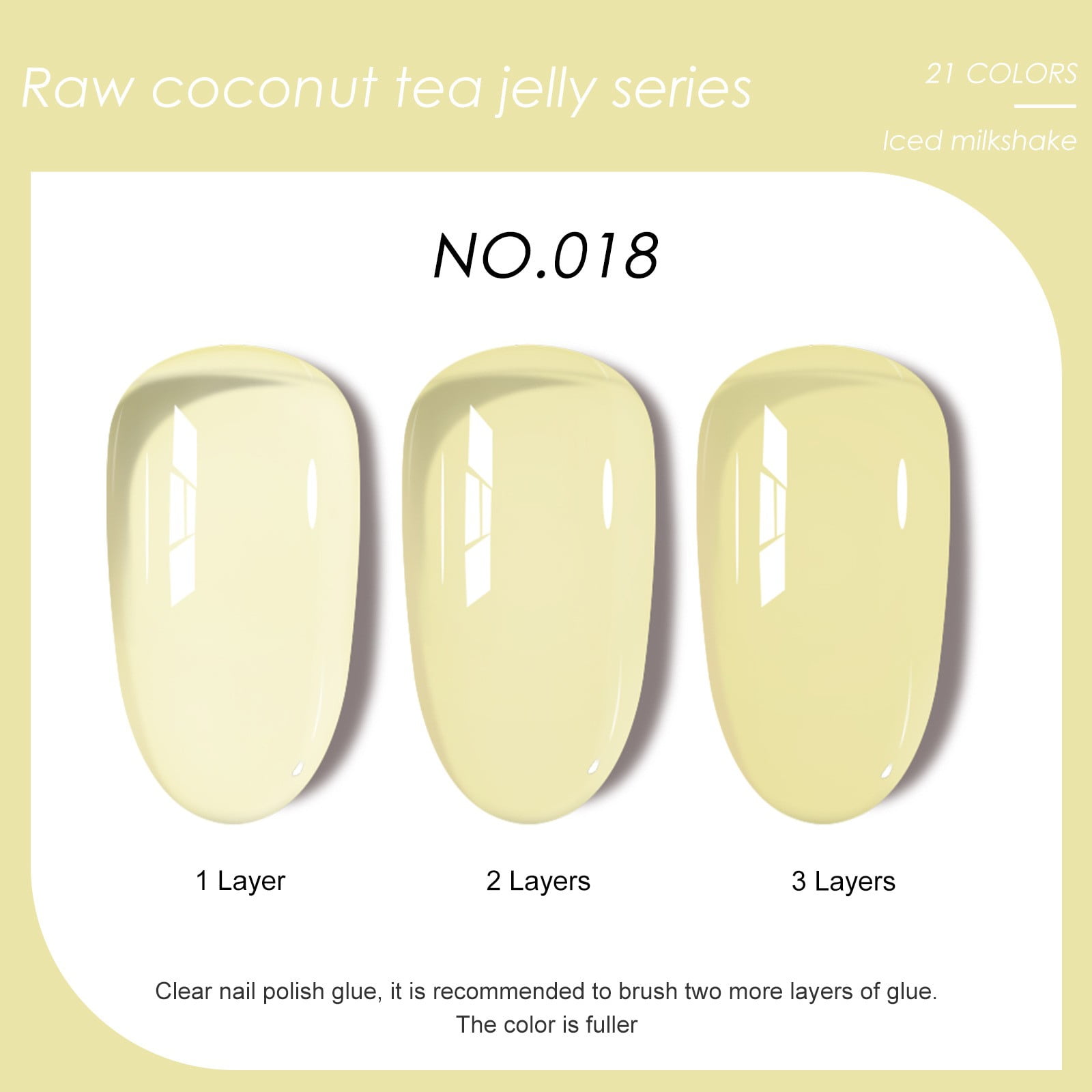 20-Color Cream Ice Semi-Transparent Nail Polish Set - 7.5ml Bottles ...