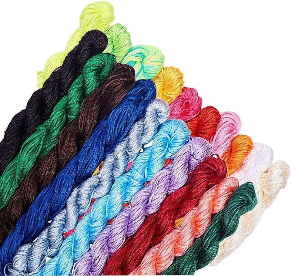 20 Colors About 500 Yard Nylon Jewelry Thread Cord 1mm Shiny Silky ...