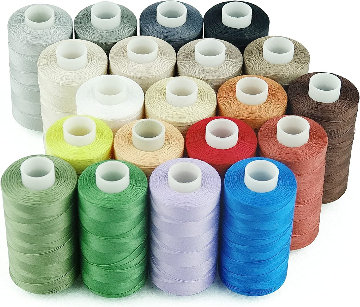 20 Colors All Purposes Cotton Quilting Thread 50wt 3 Plies for Piecing ...