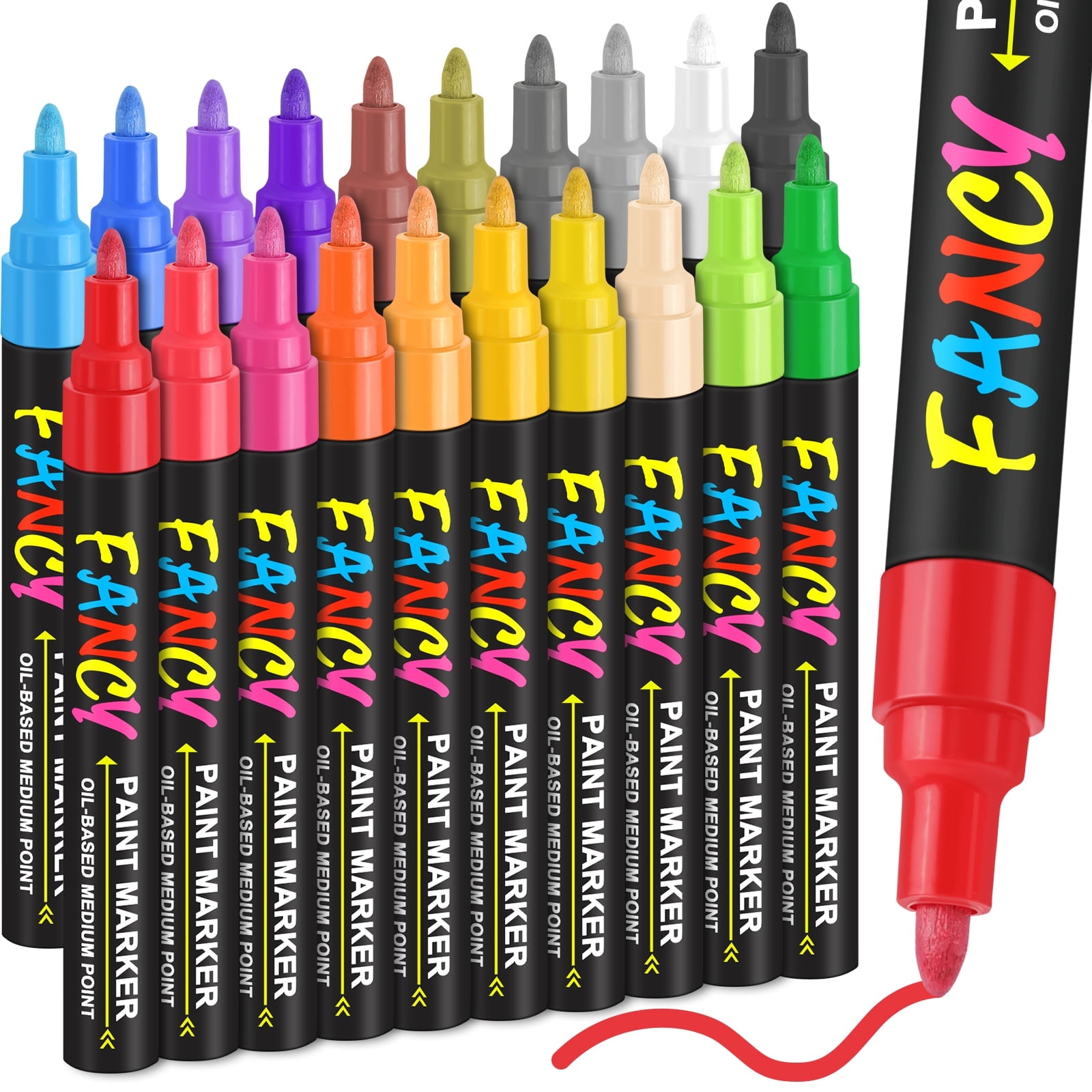 IVSUN Art Painters, 20 Colors Oil-Based, Waterproof Markers for Multi ...