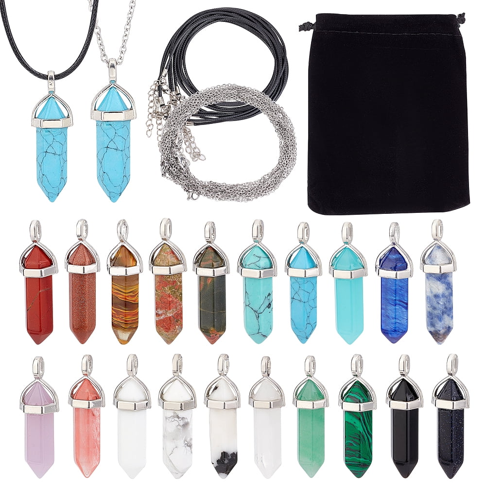 20 Colors Shape Gemstone Charms Hexagonal Charms Healing Gemstone Bulk ...