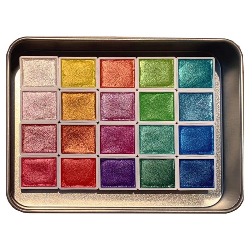 20 Colors Watercolor Painting Set, Metallic Watercolor Paint Set ...