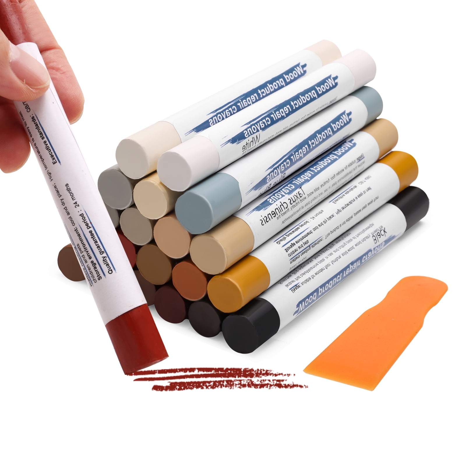 20 Colors Wood Filler Sticks, Wood Repair Wax Crayons, Furniture ...