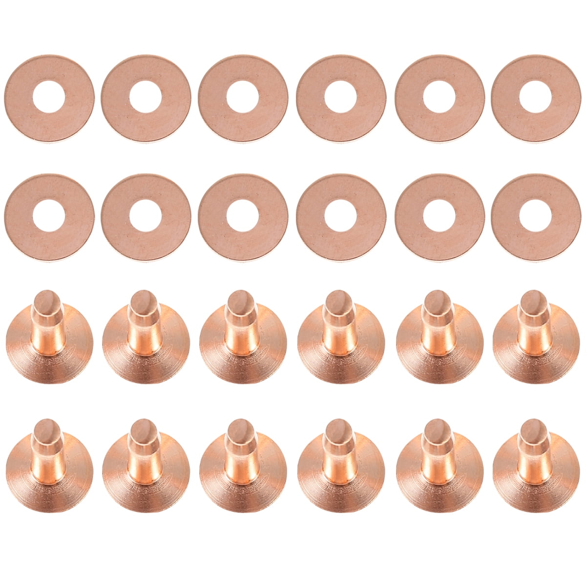 20 Copper Rivets & Burrs for Belts Bags Collars - Walmart.com