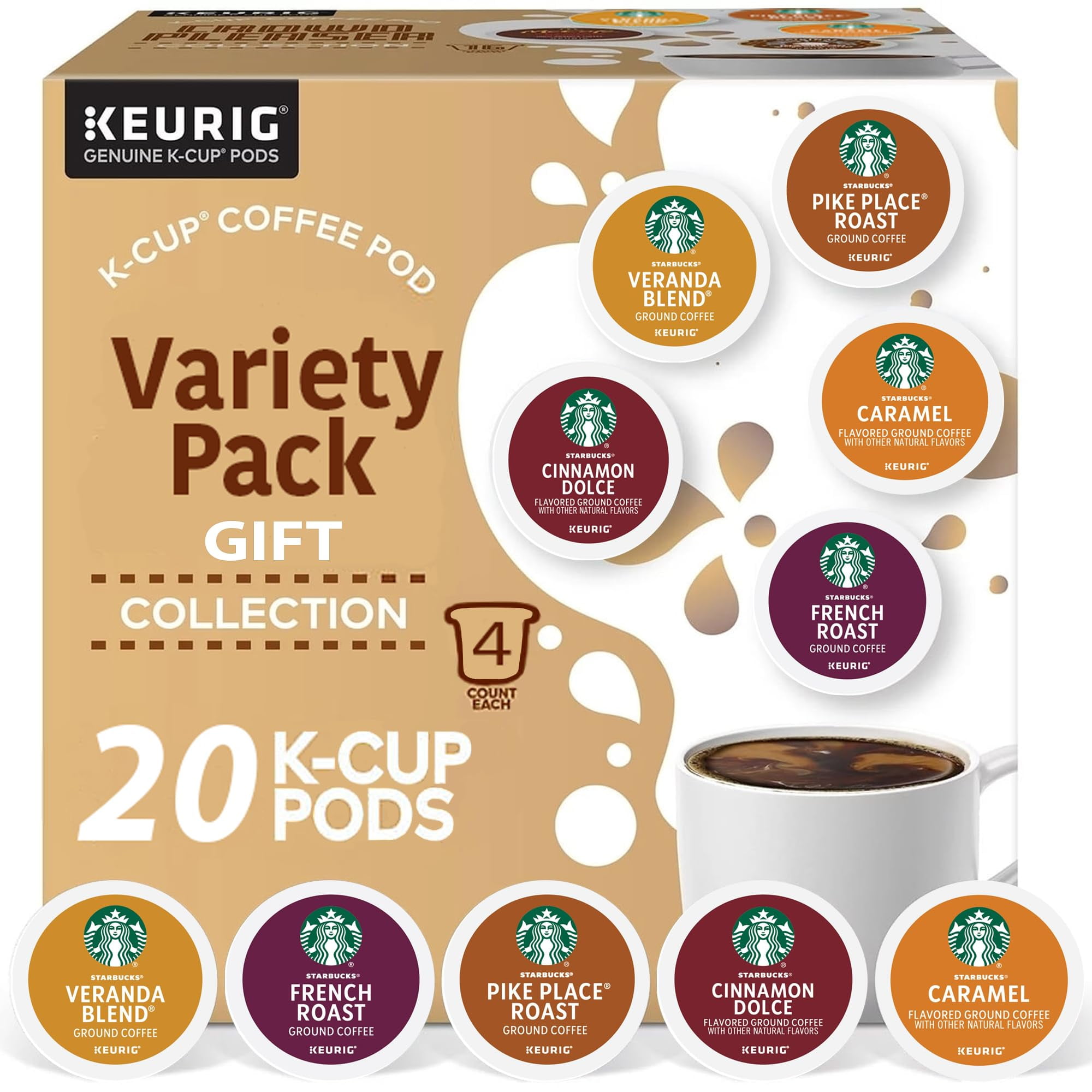 20 Count - Assorted BDF32 Mix | Gift Box | K-Cup Coffee Pods, Naturally ...
