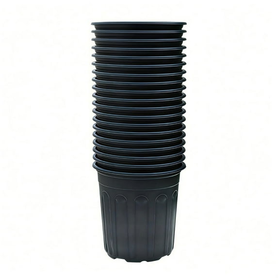 20-Count Black 0.5 Gallon Nursery Pots: Flexible Plastic with Drainage ...