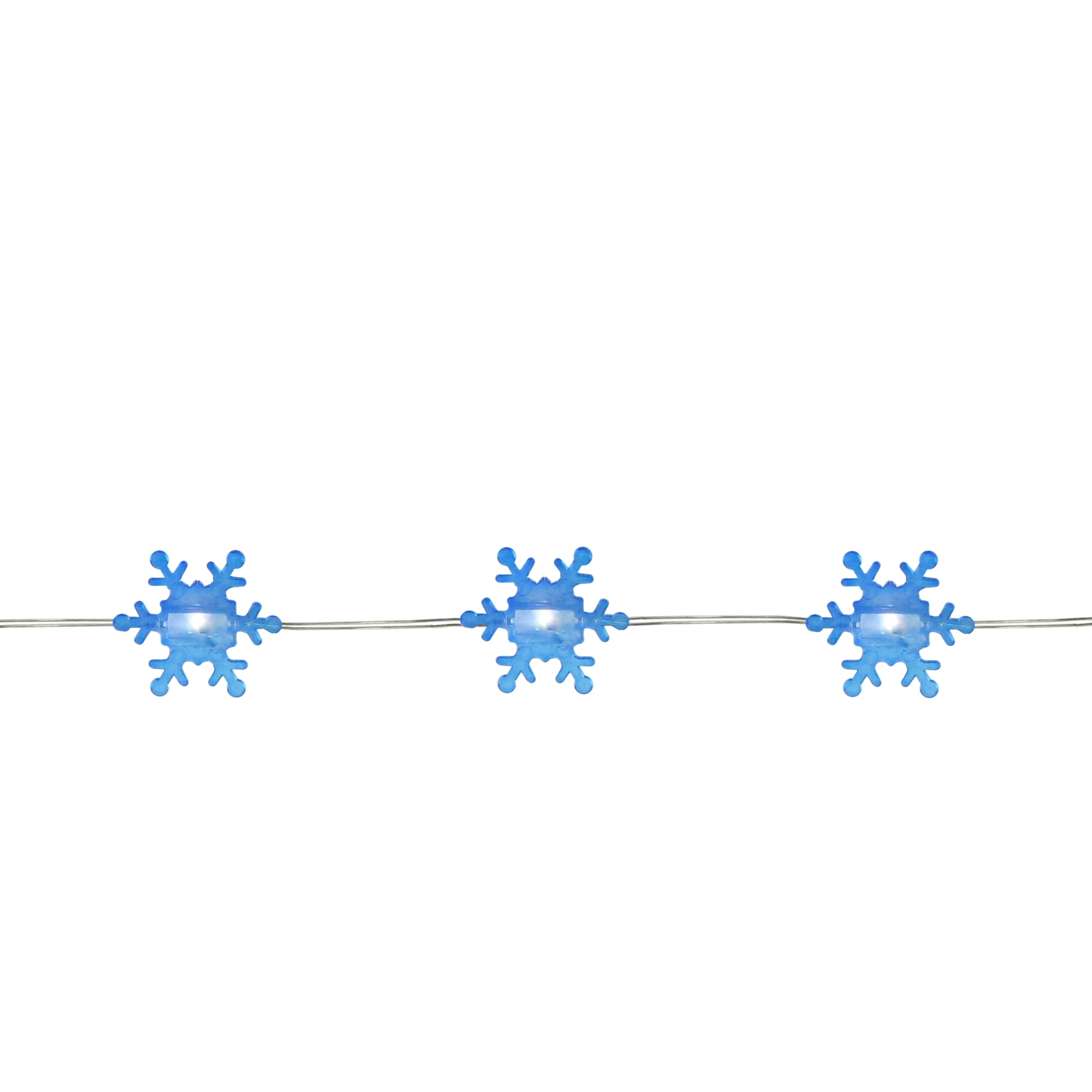 LED Christmas Fairy Lights - Blue Snowflake 6ft Copper Wire - Walmart.com