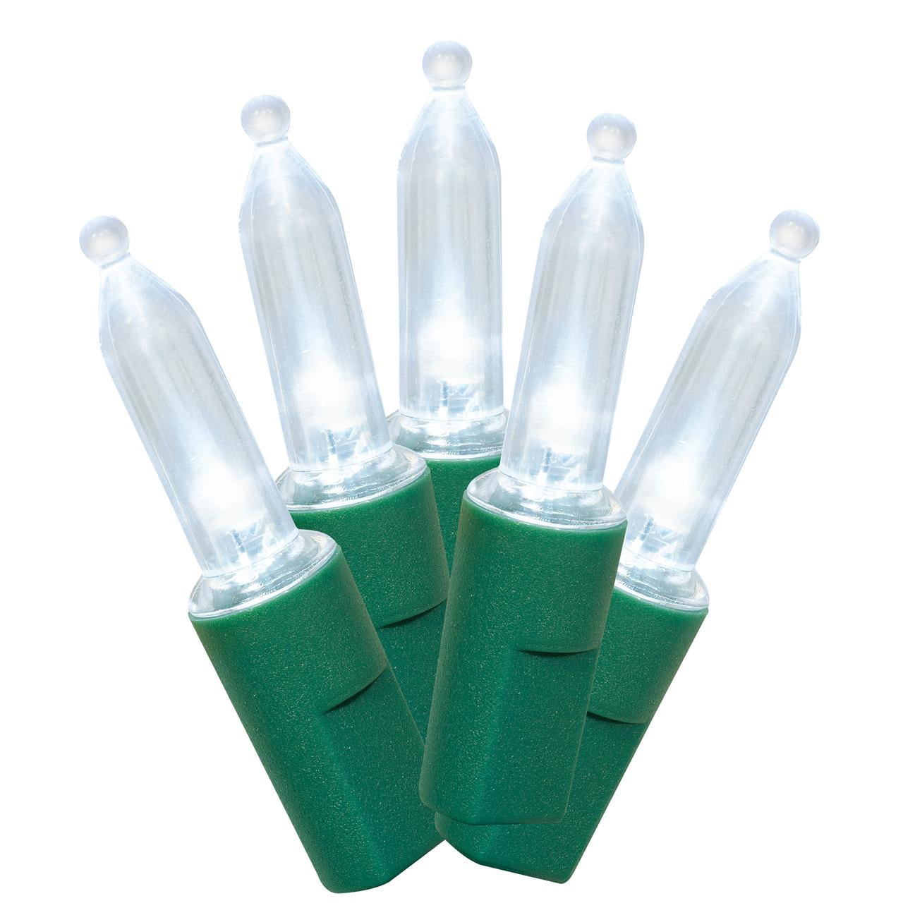 20-Count Cool White LED Mini Christmas Lights with Green Wire, 7.6 ...