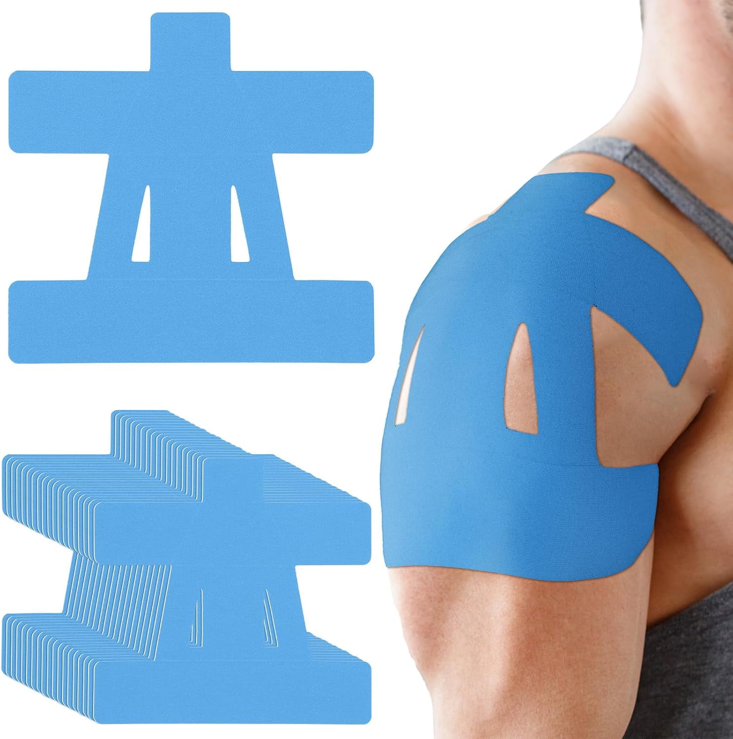 20 Count Kinesiology Tape for Shoulder Pain Relief Pre Cut Sports ...
