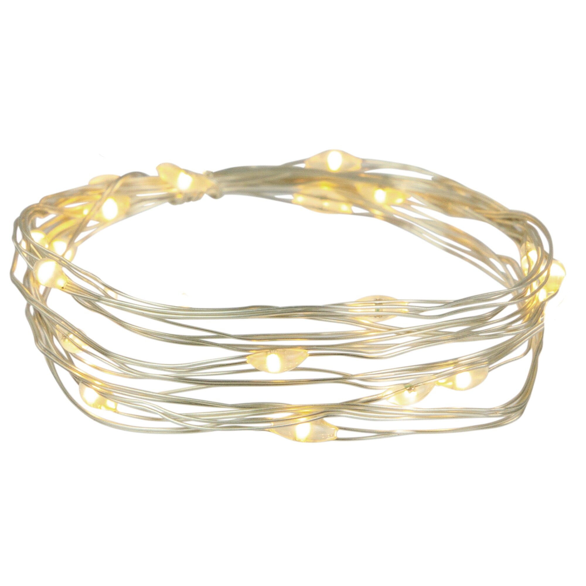 20 Battery Operated Warm White LED Micro Fairy Lights - 6ft Copper Wire ...