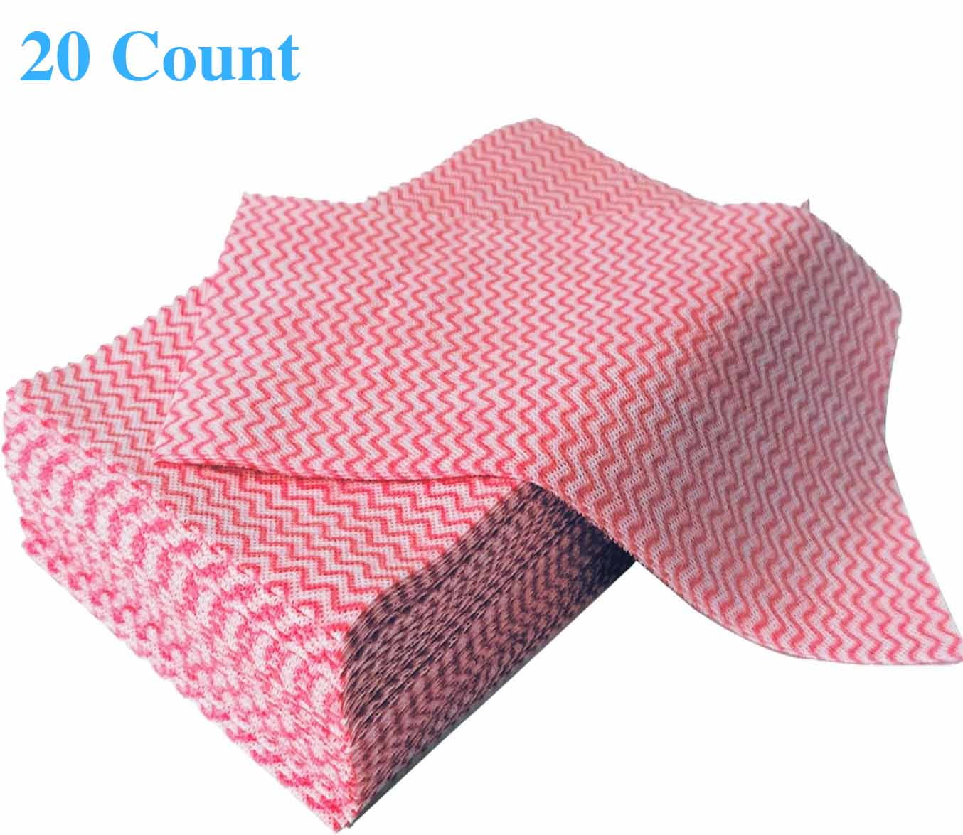 20 Count/Pack Disposable Cleaning Towels Dish Towels and Dish Cloths ...