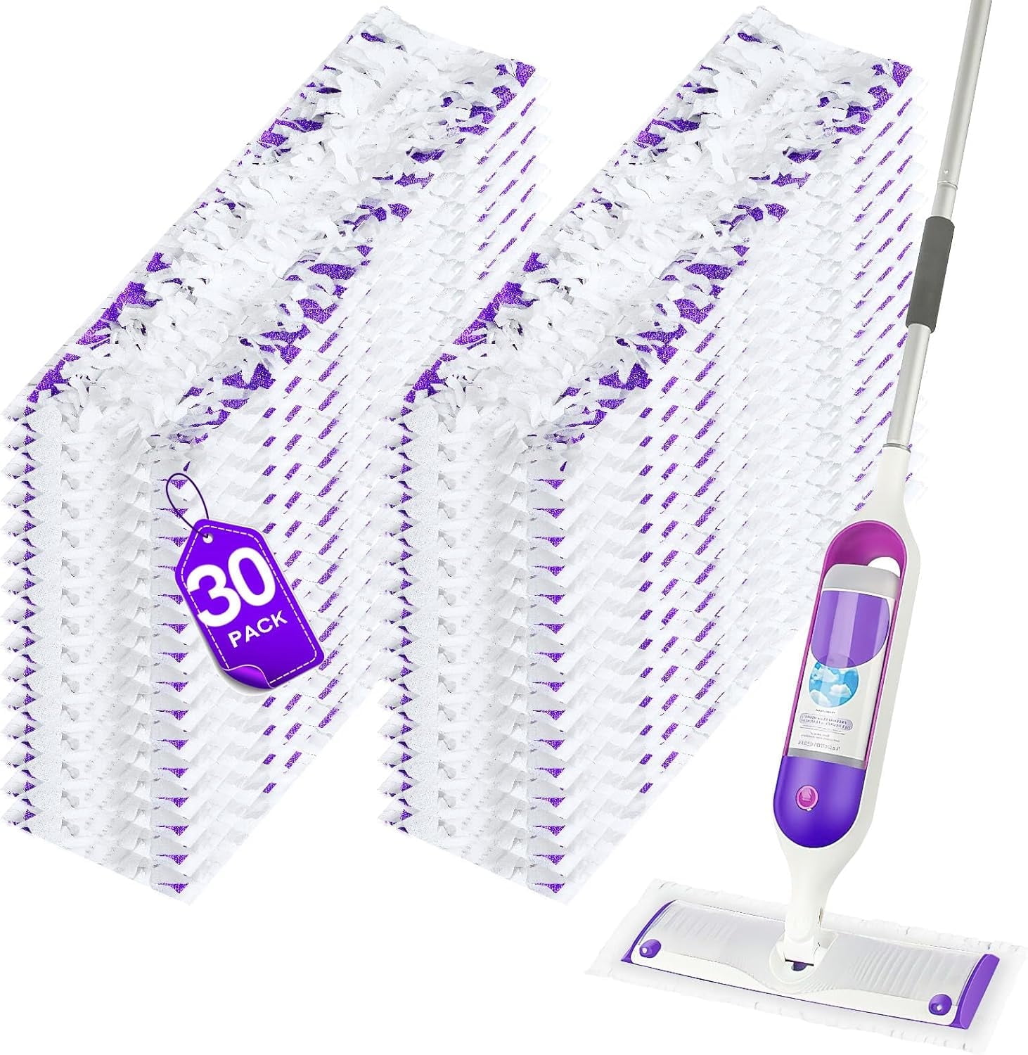 30 Count Power Mop Pads Refills Compatible with SwifferPowerMop Refills ...