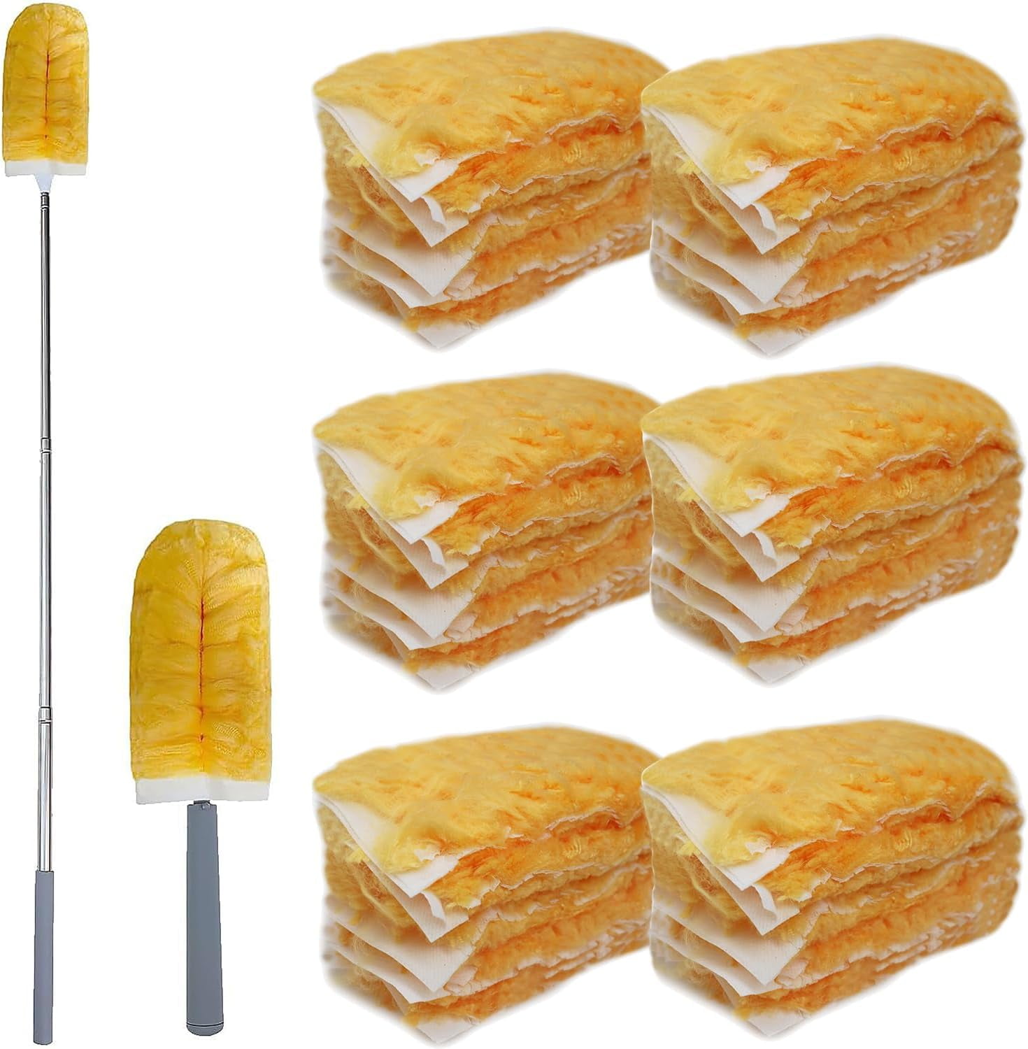 20 Count Two Sides Replacement Duster Head with 2 Handle, Static Dust ...