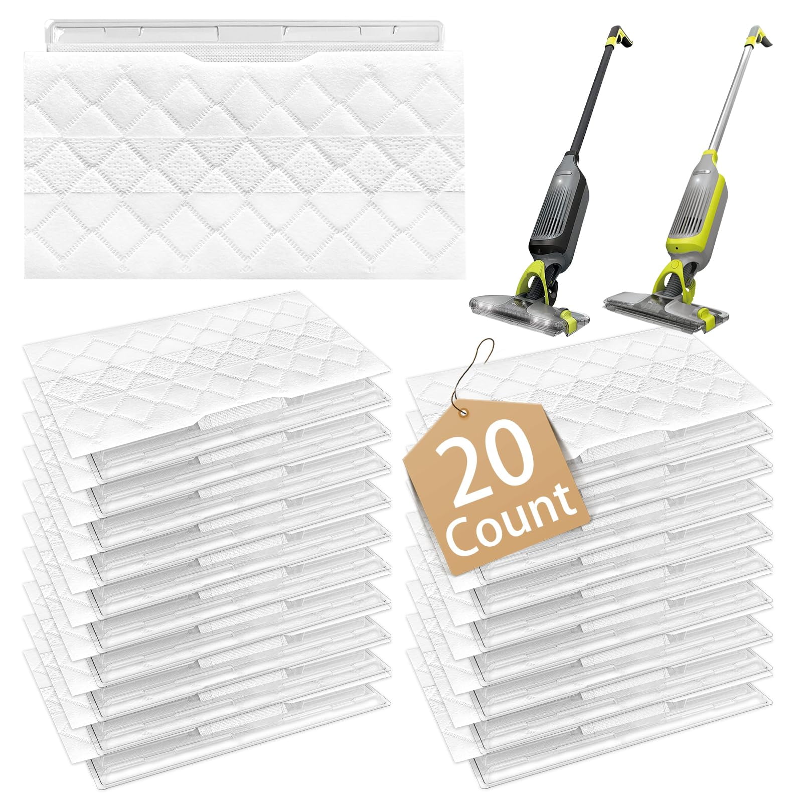 Customer reviews for 20 Count VACMOP Mop Pad Refills Compatible with ...