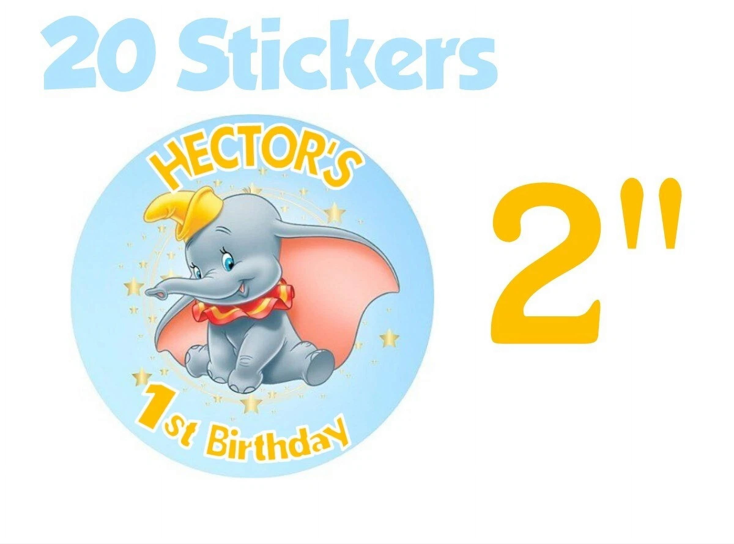 20 Ct Dumbo 2" Sticker For Bag,Treat Box Birthday Party Favor - Walmart.com