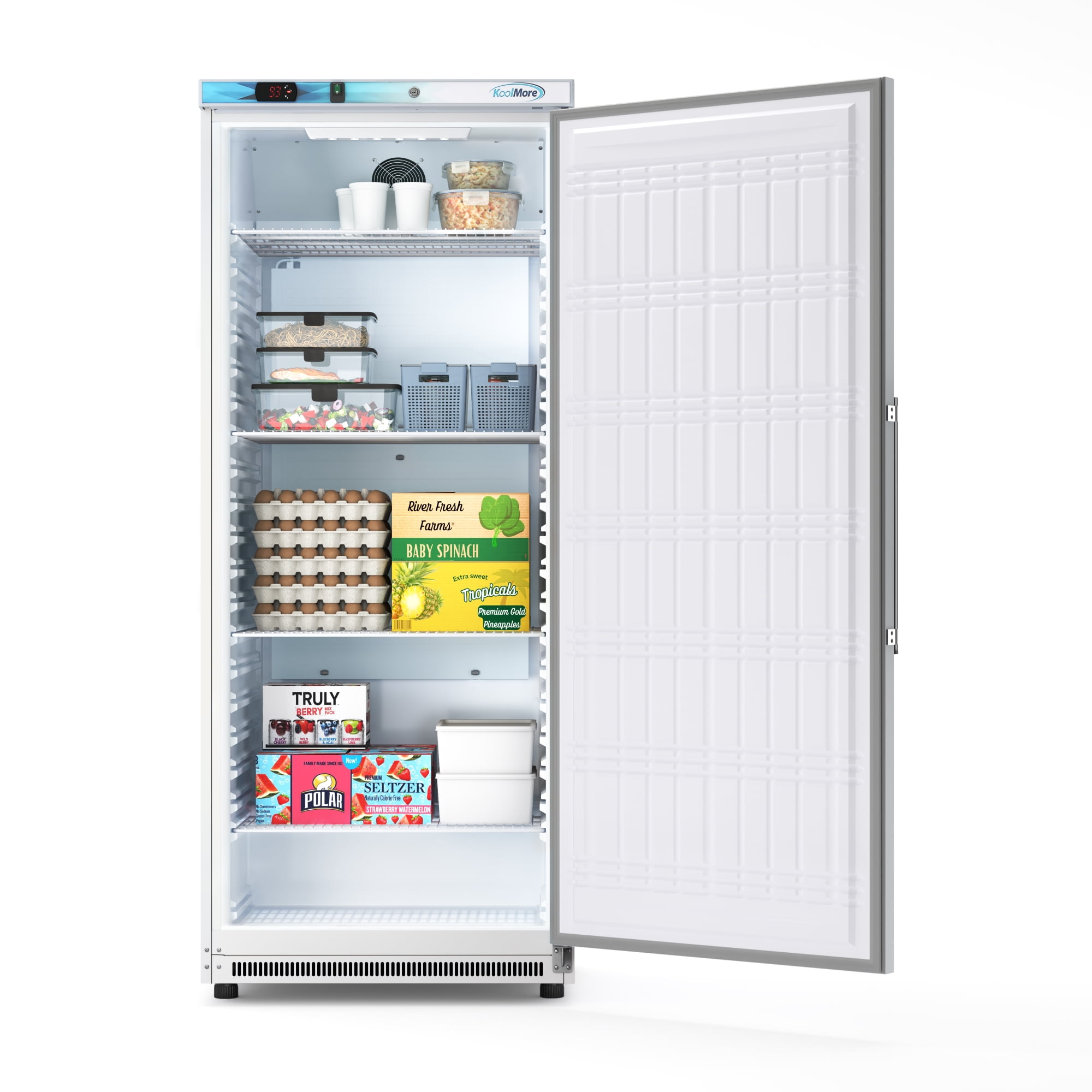 20 Cu. Ft. Full Size Commercial Reach-In Fridge in White, Manual ...