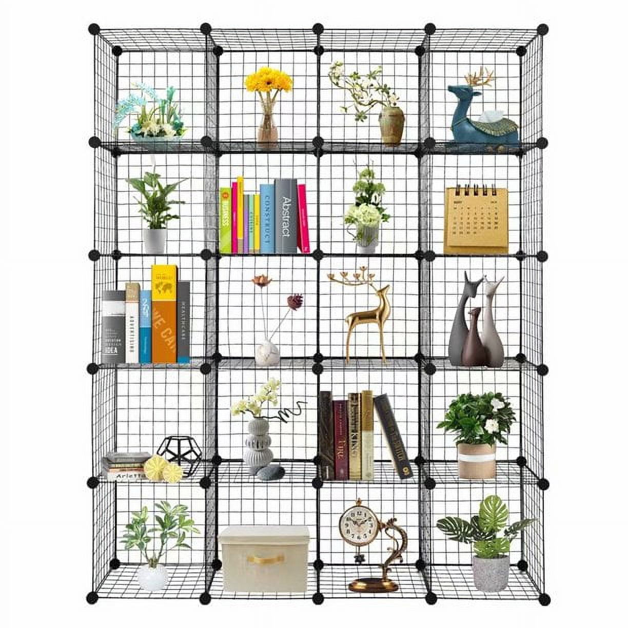 20 Cube Organizer Cube Storage Shelves Wire Cube Storage Origami Shelves Metal Grid Multifunction Shelving Unit Modular Cubbies Organizer Bookcase
