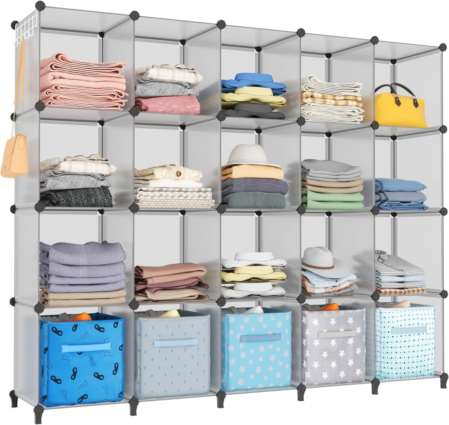 20-Cube Storage Organizer, Closet Organizer Shelf Bookcase Bookshelf ...