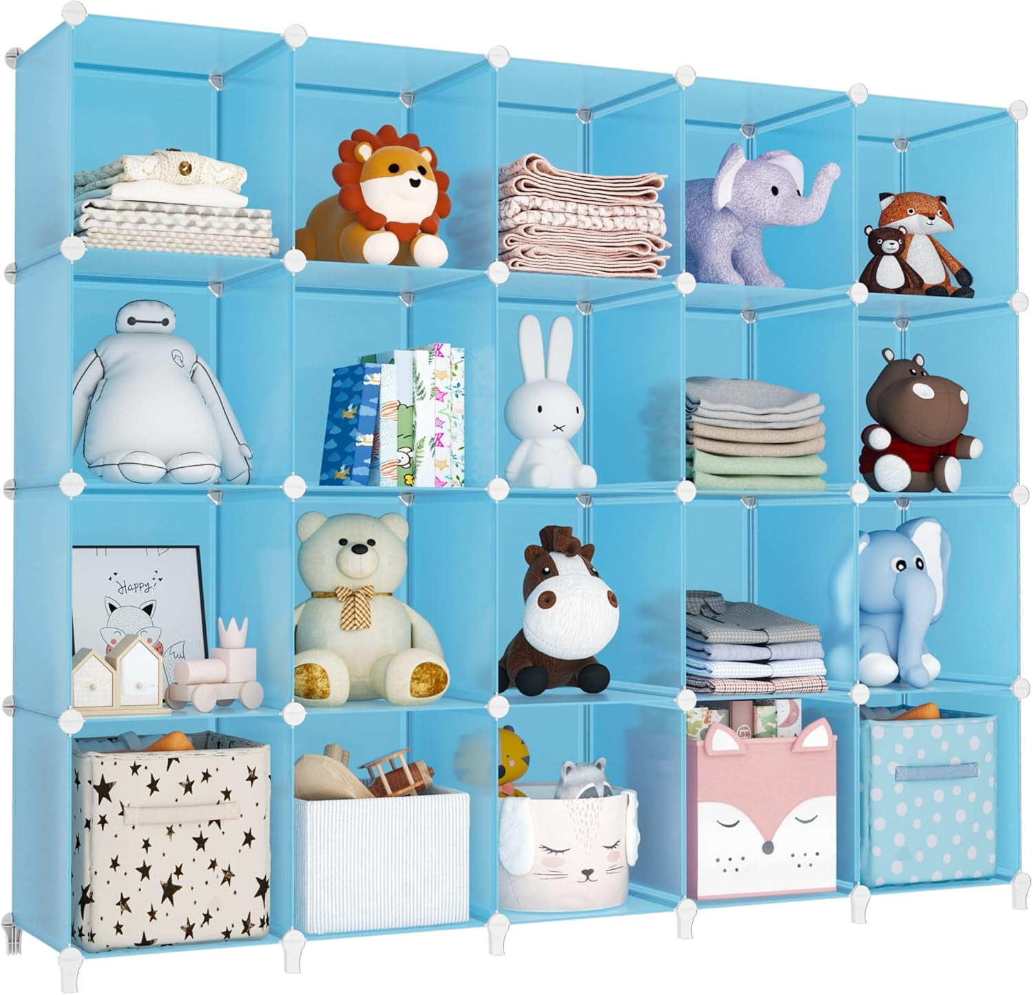 20-Cube Storage Organizer, Closet Organizer Storage Shelf Bookcase ...