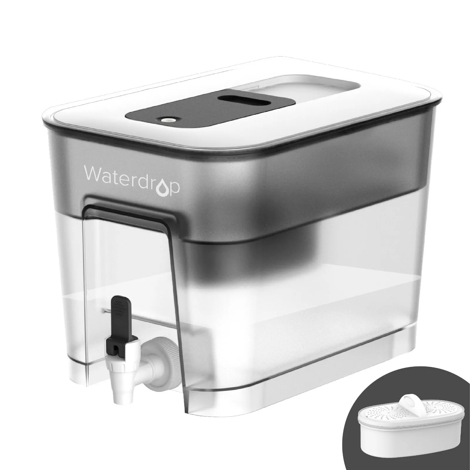 20-Cup Water Filter Dispenser with 1 Filter, Long-Lasting 200 gallons ...