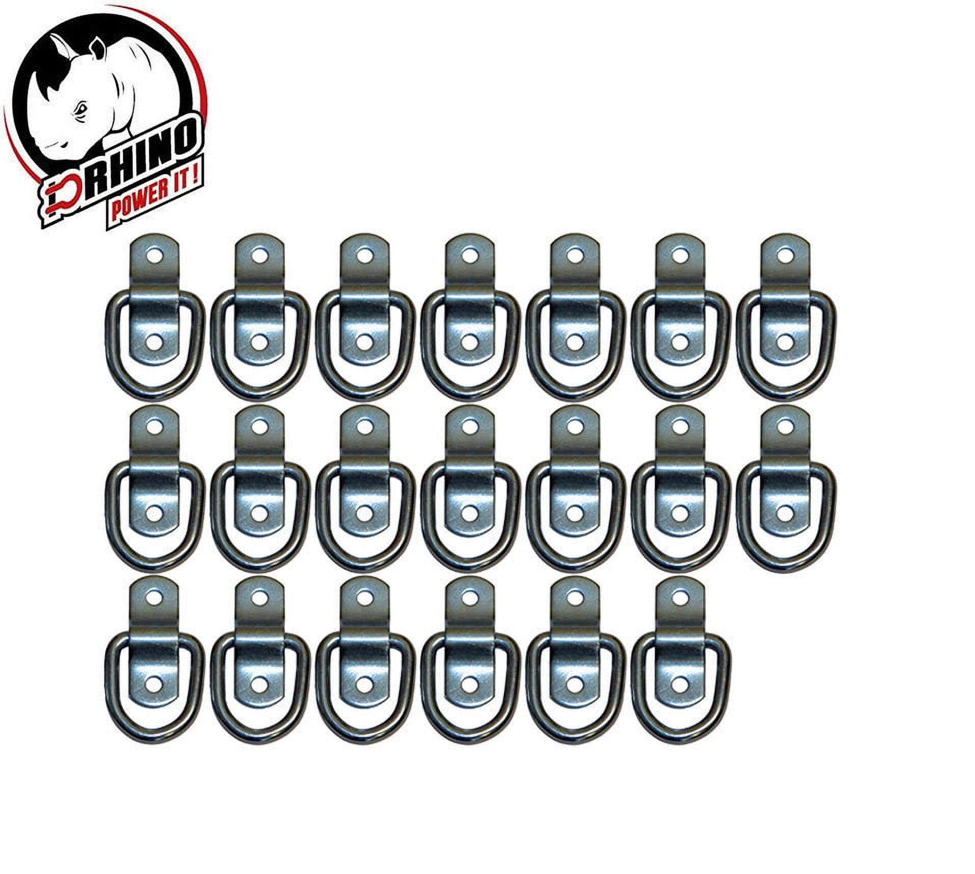 (20) D-Rhino Rope Rings 1/4” Tie Down D-Ring Enclosed Trailer Cargo ...