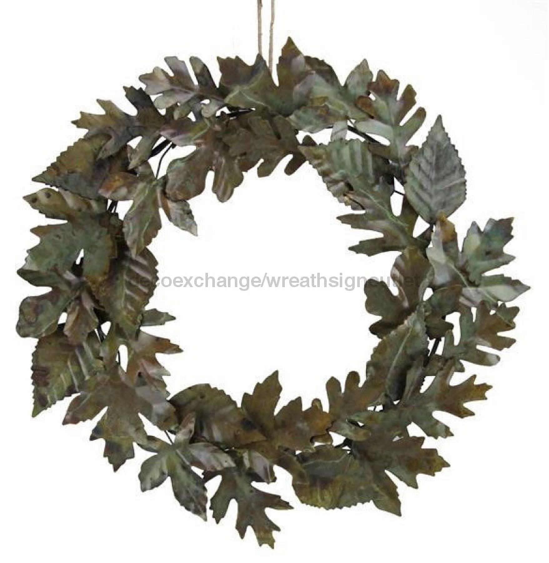 20"Dia Mixed Metal Leaf Wreath Aged Brass Patina HA141045 - Walmart.com
