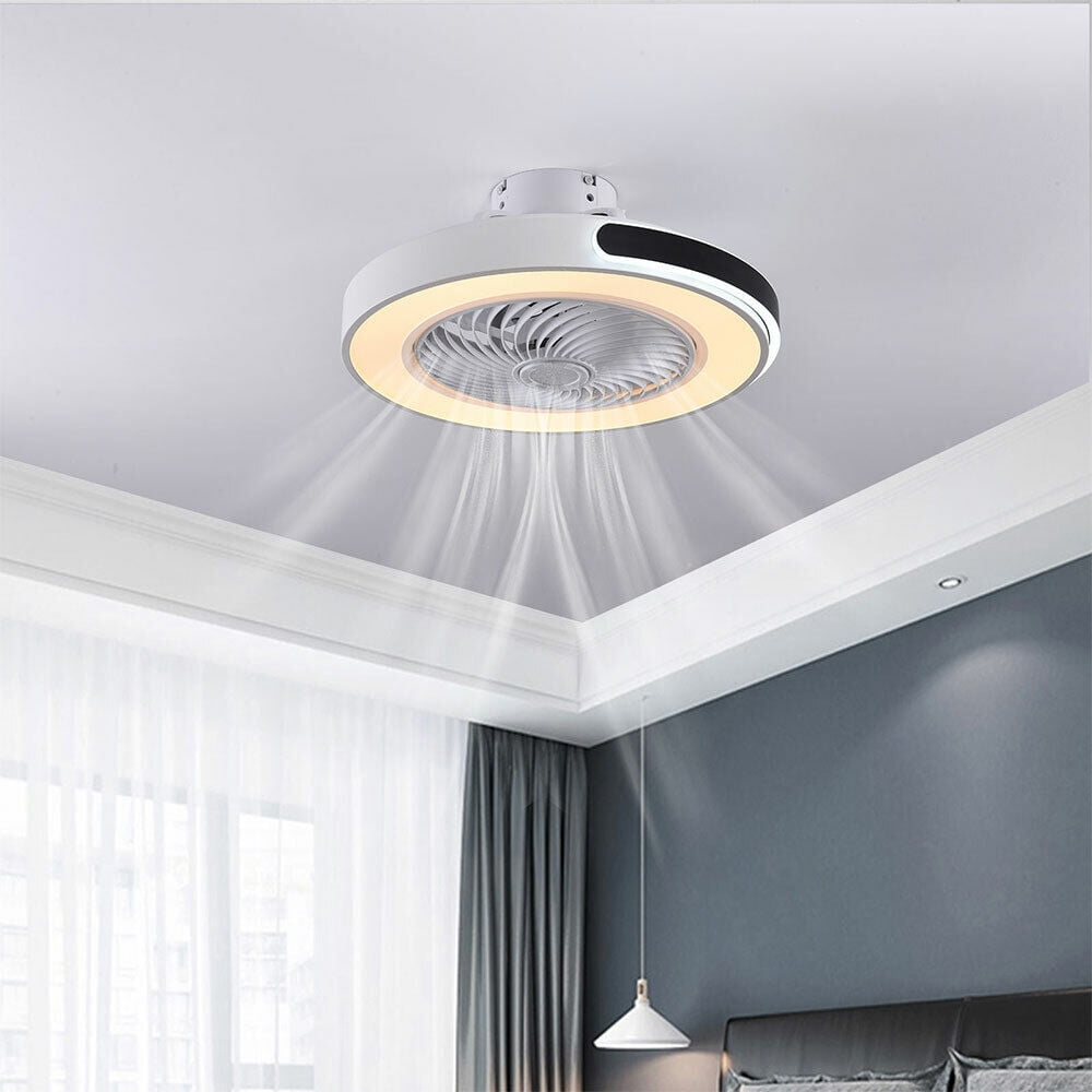 20" Dimmable Ceiling Fan with Light Acrylic LED Ceiling Mount Fan Light ...