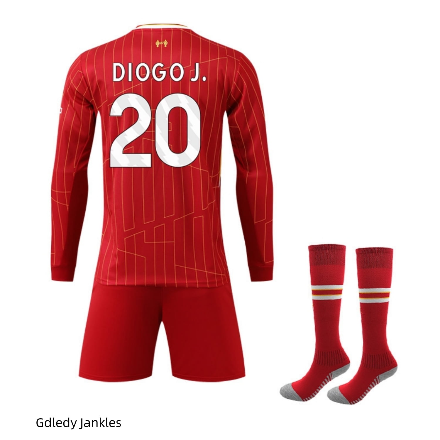 #20 Diogo Jota 24/25 The Reds Long Sleeve Home Soccer Kit Collection ...