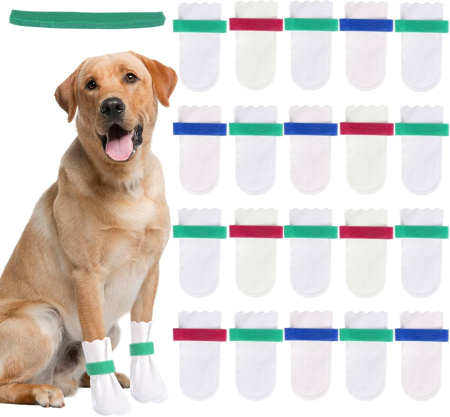 20 Disposable Dog Paw Protectors Adjustable Velcro Socks for Small ...