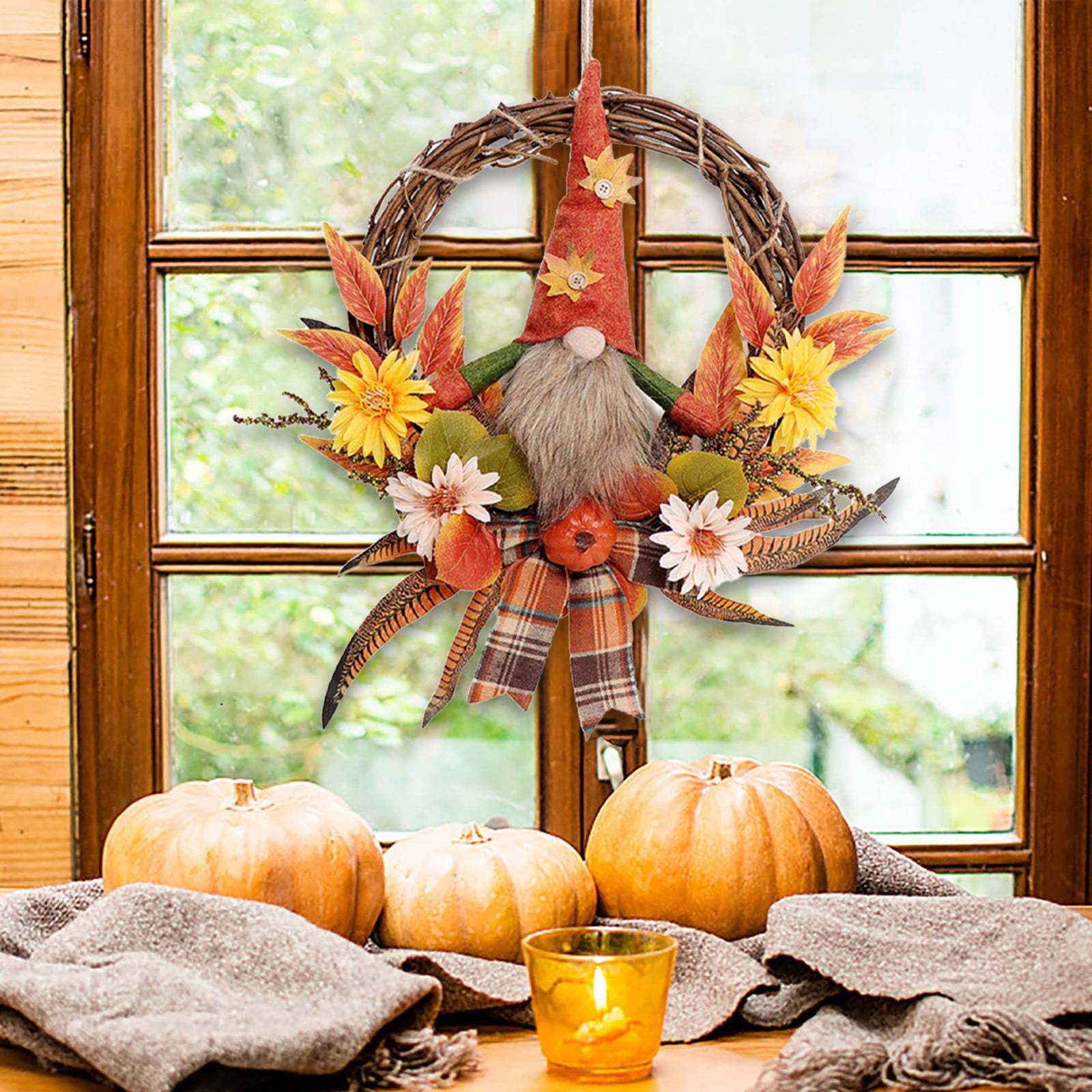 Under 20 Dollars Artificial Grapevine Wreath Decorated with Dahlia Flowers, 21.4 x 46 inch Fall ...