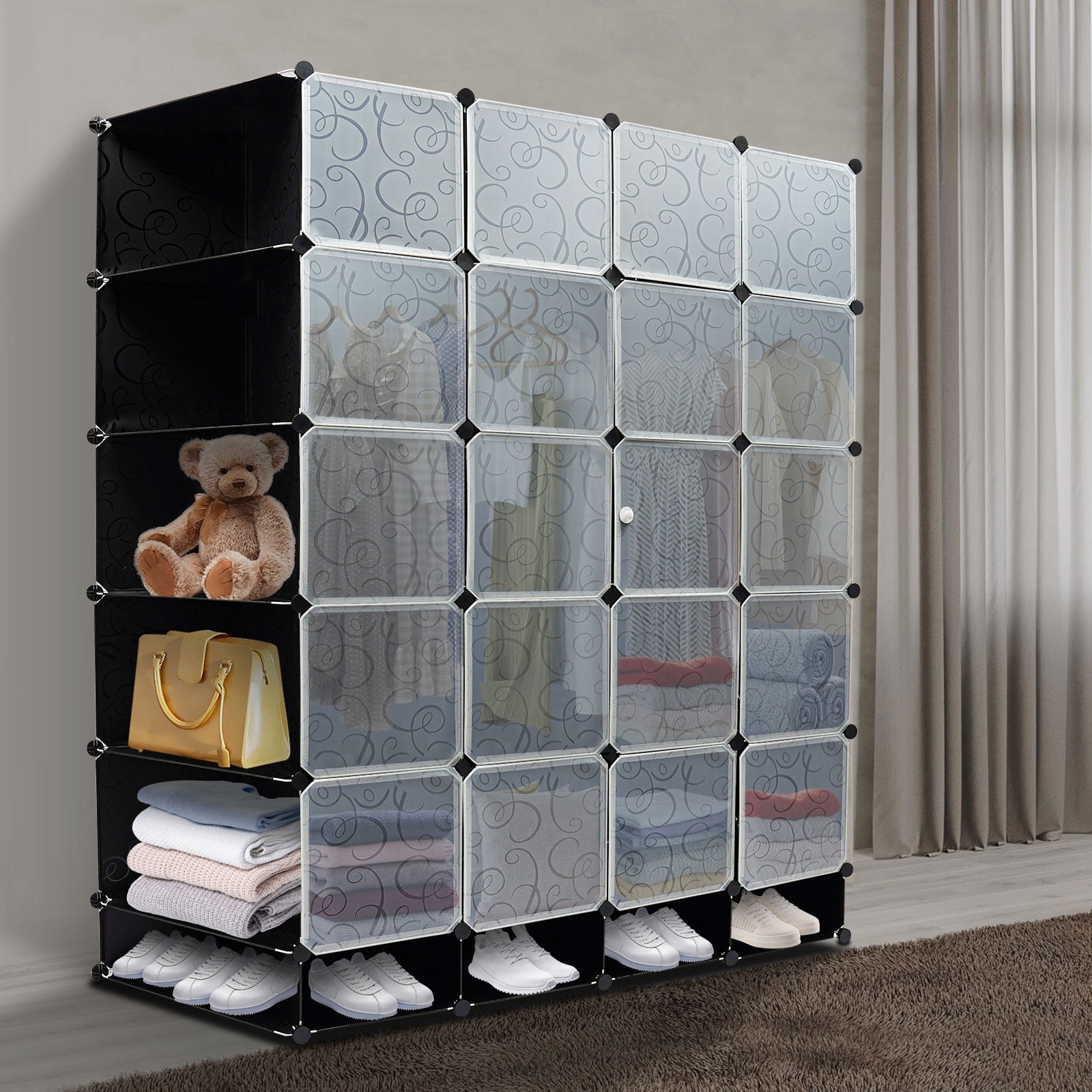 20 Doors Cube Storage Organizer, Closet Clothes Organizer, Cube Closet ...