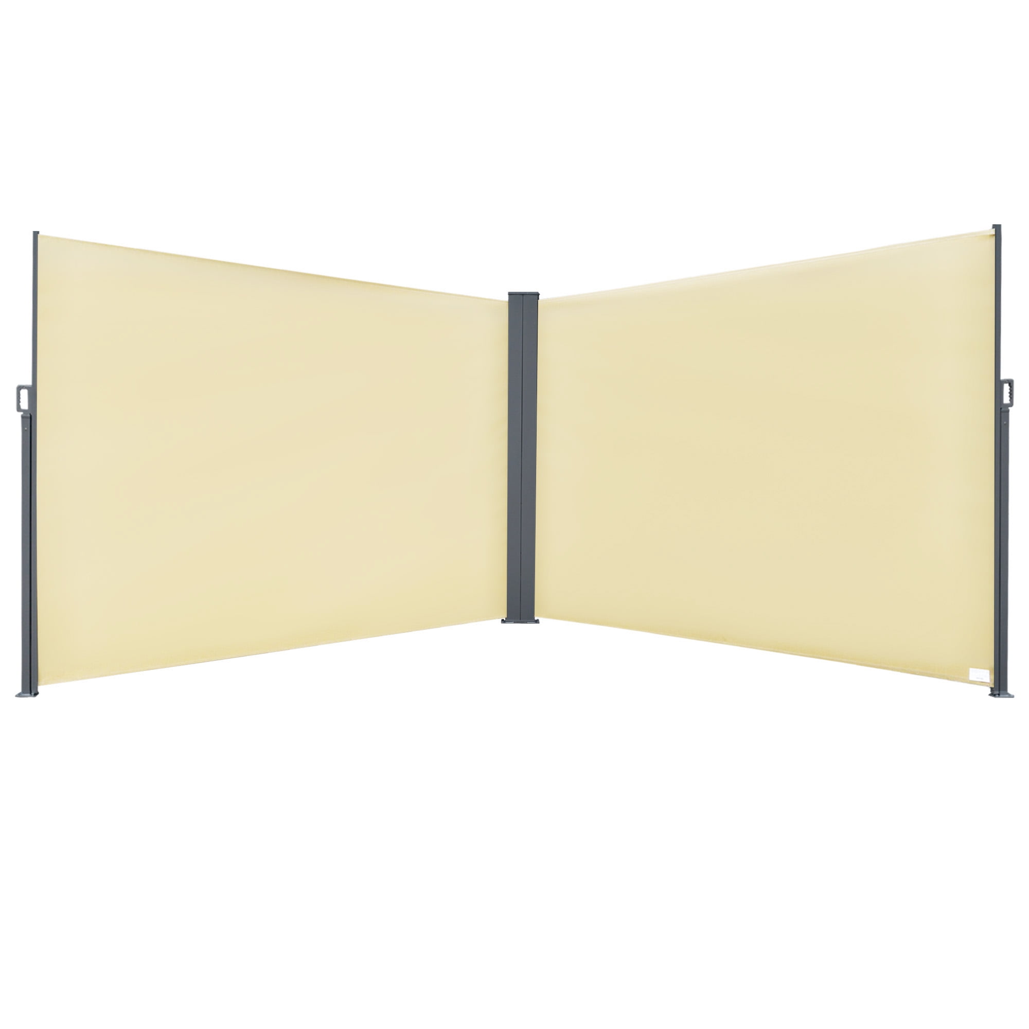 20' Double Retractable Patio Side Awning Garden Sun Shade with UV ...