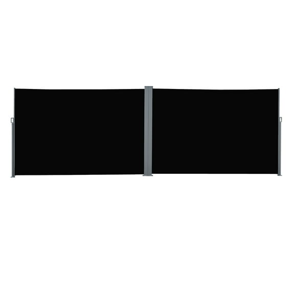 20' Double Retractable Patio Side Awning Garden Sun Shade with UV ...